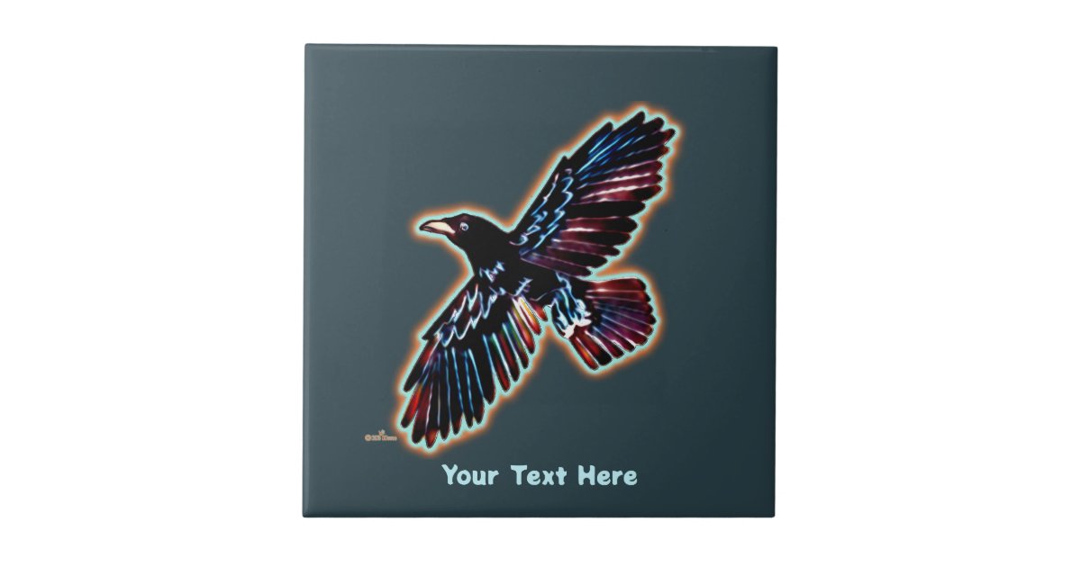 Iridescent Raven Ceramic Tile | Zazzle