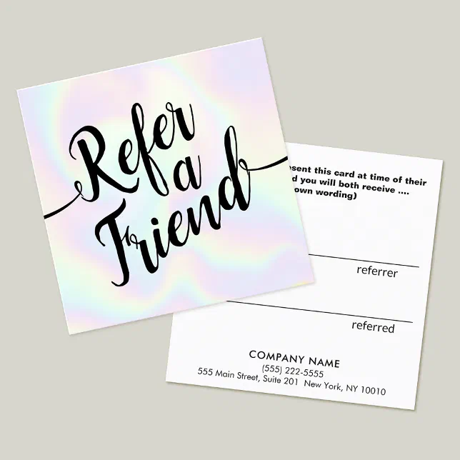Iridescent Script Calligraphy Referral | Zazzle