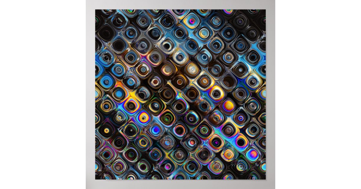 Iridescent Shapes Pattern Poster | Zazzle