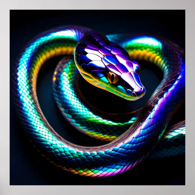 Iridescent Snakes Poster | Zazzle