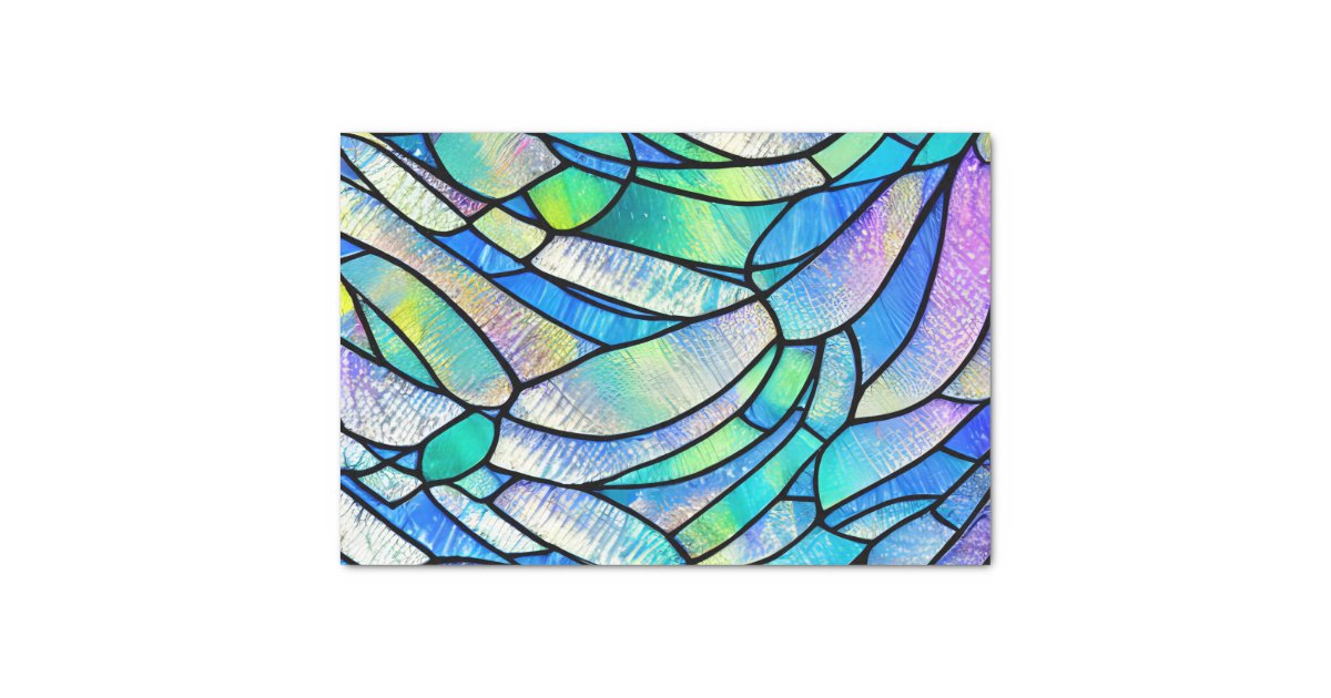 Iridescent Stained Glass Effect Decoupage Tissue Paper | Zazzle