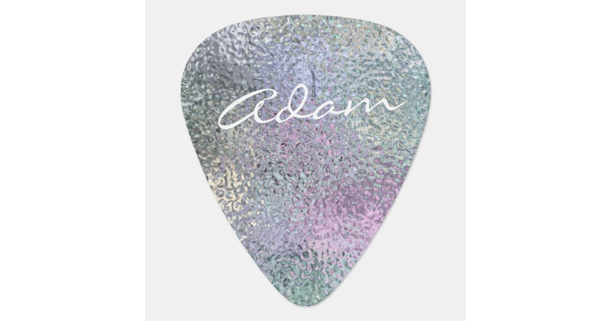 Iridescent Texture Personalized Guitar Pick | Zazzle