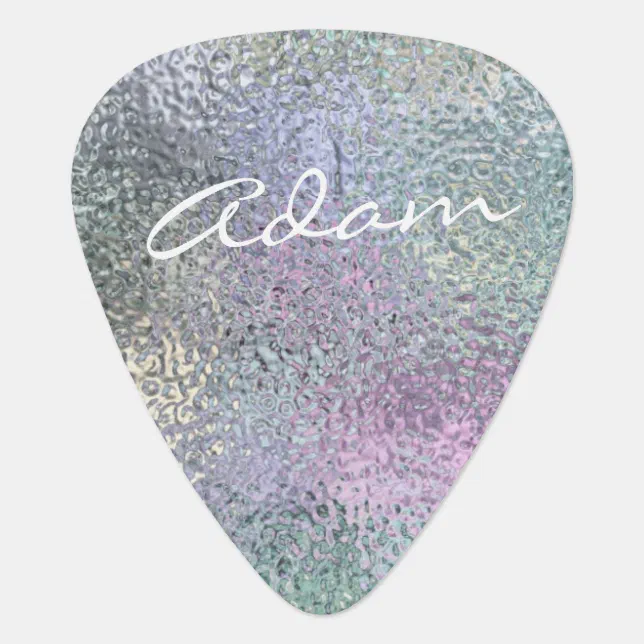 Iridescent Texture Personalized Guitar Pick | Zazzle