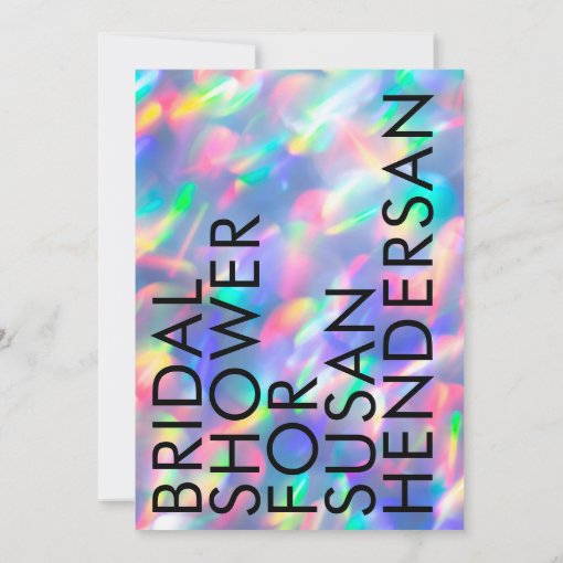 Iridescent Ultra Modern Monogram Bridal Shower Invitation | Zazzle