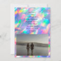 Iridescent Ultra Modern Monogram Photo Save The Date | Zazzle