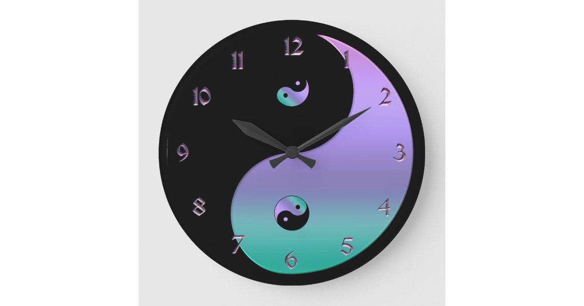 Iridescent Yin Yang Clock | Zazzle