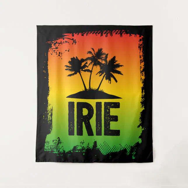 IRIE Jamaican Rastafarian Greeting Sunset Print Tapestry | Zazzle