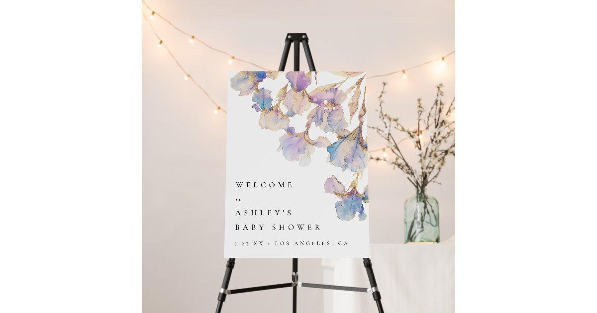 Iris Baby Shower Welcome Sign | Zazzle