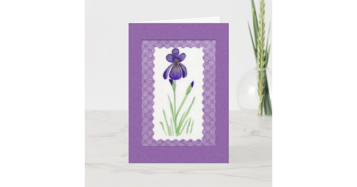 Iris Birthday Card (Large Print) | Zazzle