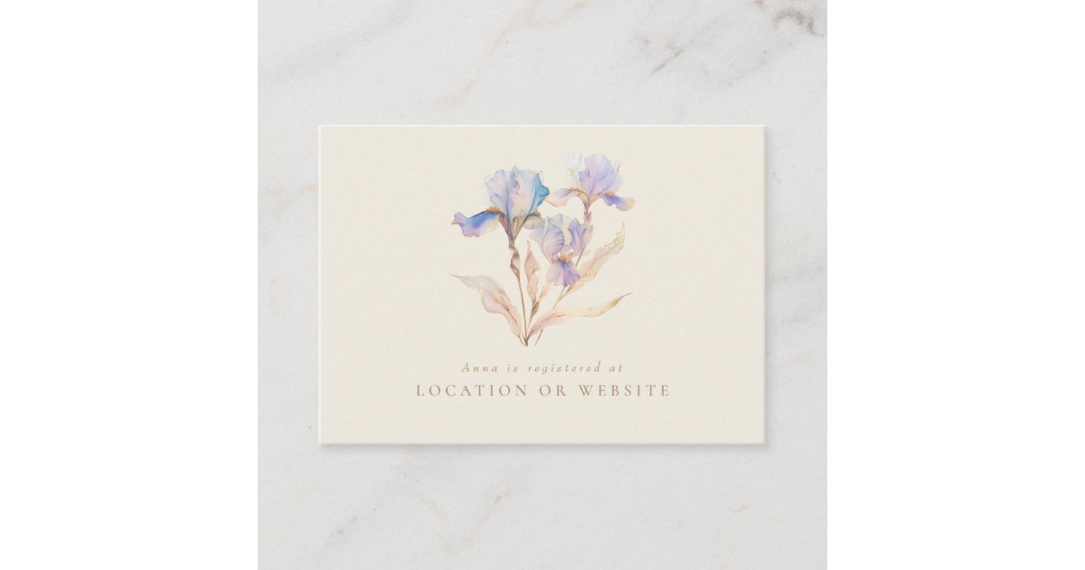 Iris Bridal Shower Registry Enclosure Card | Zazzle
