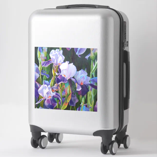 Iris Flower Garden Watercolor Vinyl Sticker | Zazzle