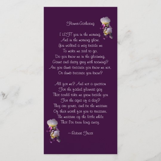 Iris Flower-Gathering Poetry Card | Zazzle.com