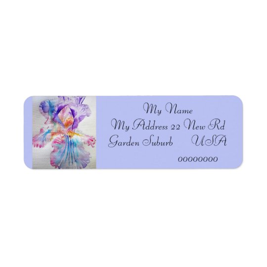 Iris Flower Watercolour Return Address Labels | Zazzle.com