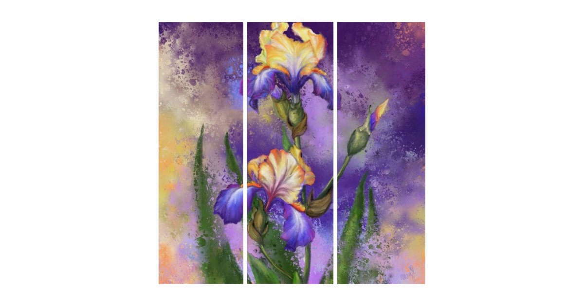 Iris Flowers Triptych | Zazzle