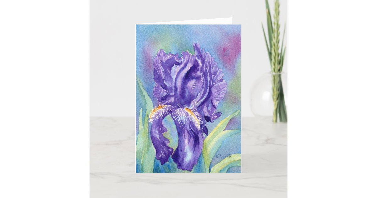"Iris" Note Card | Zazzle