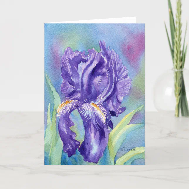 "Iris" Note Card | Zazzle