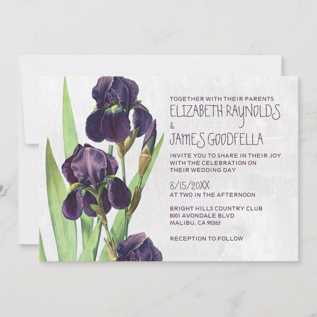 Iris Wedding Invitations | Zazzle