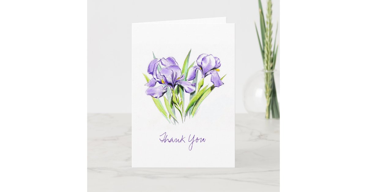 Irises Thank You Greeting Card | Zazzle