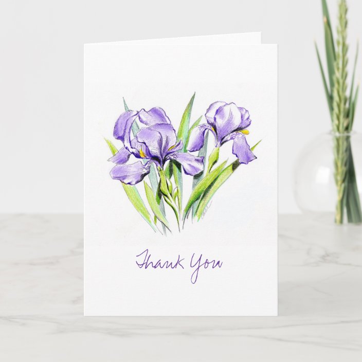 Irises Thank You Greeting Card | Zazzle.com