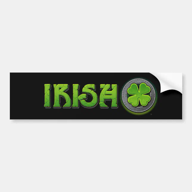 Irish 4-leaf clover bumper sticker | Zazzle