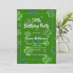 Irish Birthday Adult Party Invitation | Zazzle
