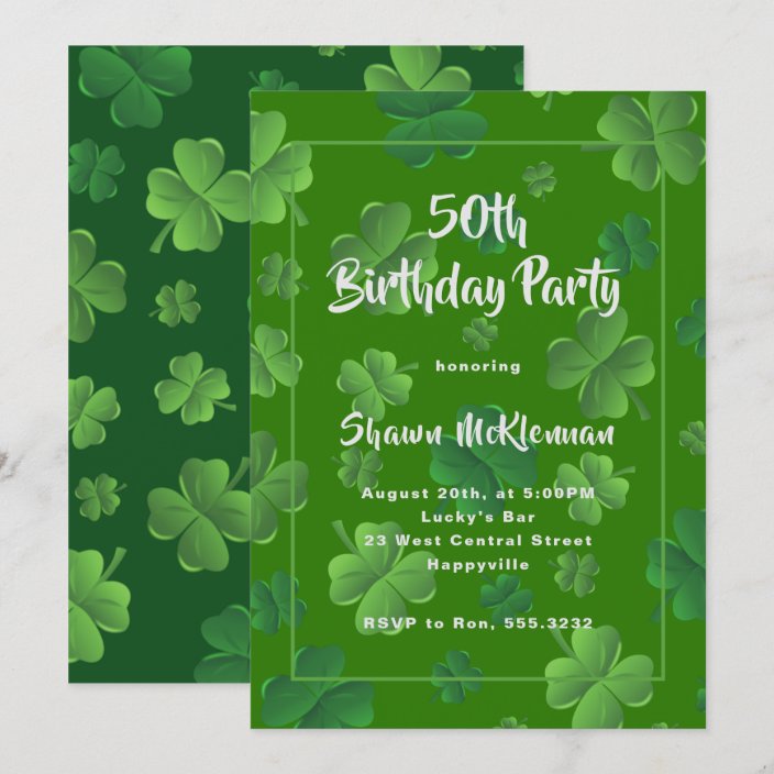 Irish Birthday Adult Party Invitation | Zazzle.com