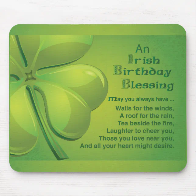 Irish Birthday Blessing, Celtic Mouse Pad | Zazzle