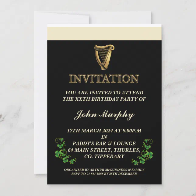 Irish Birthday Party Invitation | Zazzle