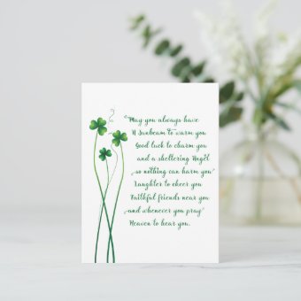 Irish Blessing Calligraphy Postcard | Zazzle