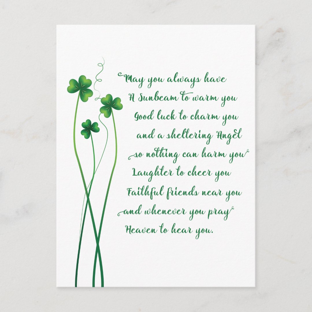 Irish Blessing Calligraphy Postcard | Zazzle