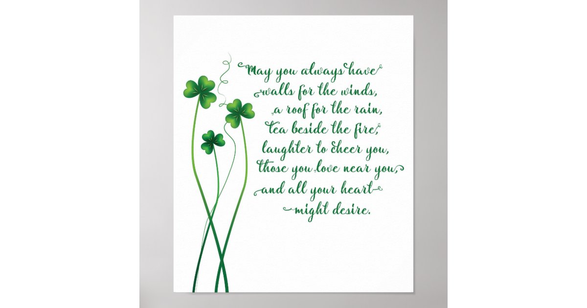 Irish Blessing Calligraphy Print | Zazzle