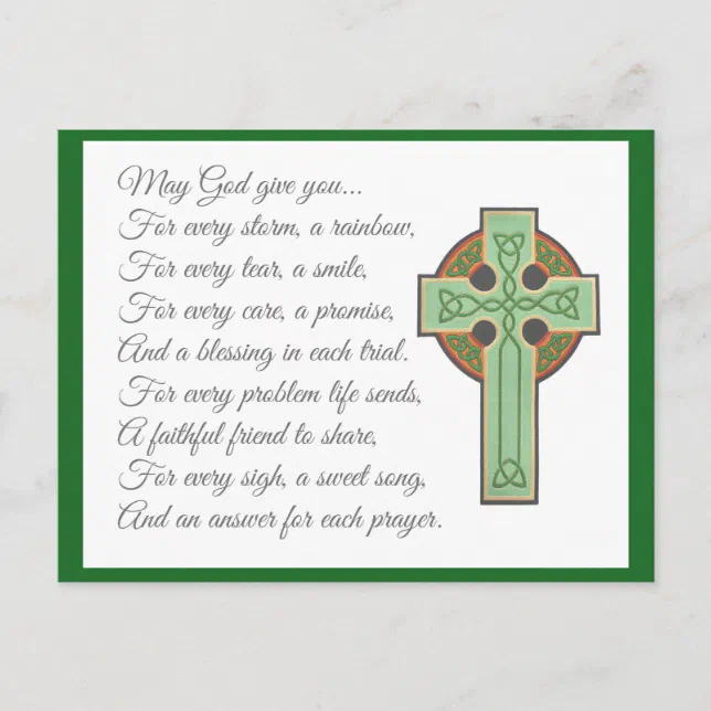Irish Blessing II Postcard | Zazzle