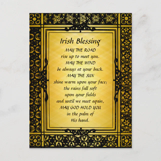 Irish Blessing, May the Road Rise Up to Meet You Postcard | Zazzle