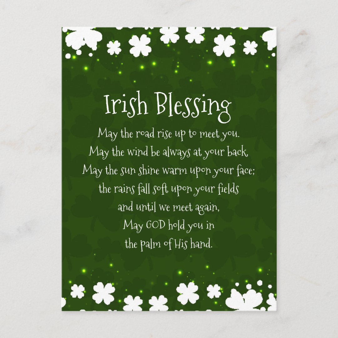 Irish Blessing May the Road Rise Up to Meet You Postcard | Zazzle