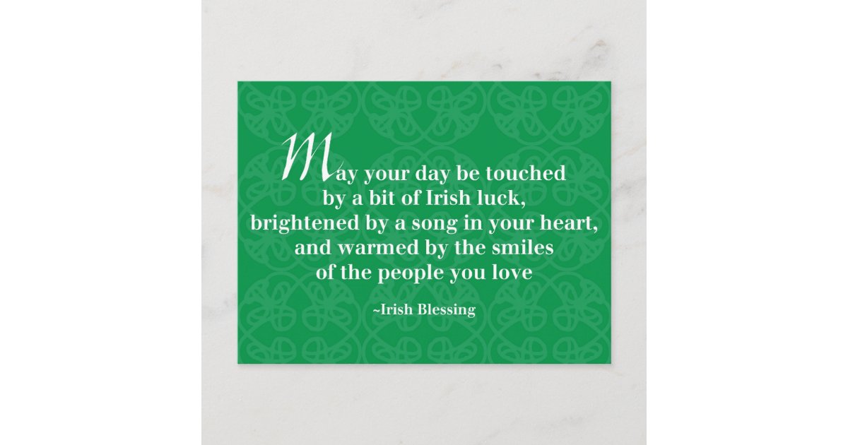 Irish Blessing Postcard | Zazzle