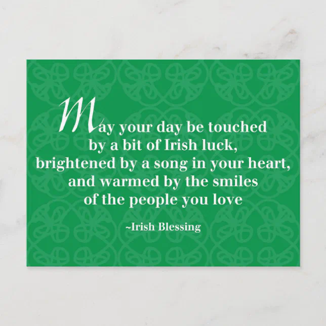 Irish Blessing Postcard | Zazzle