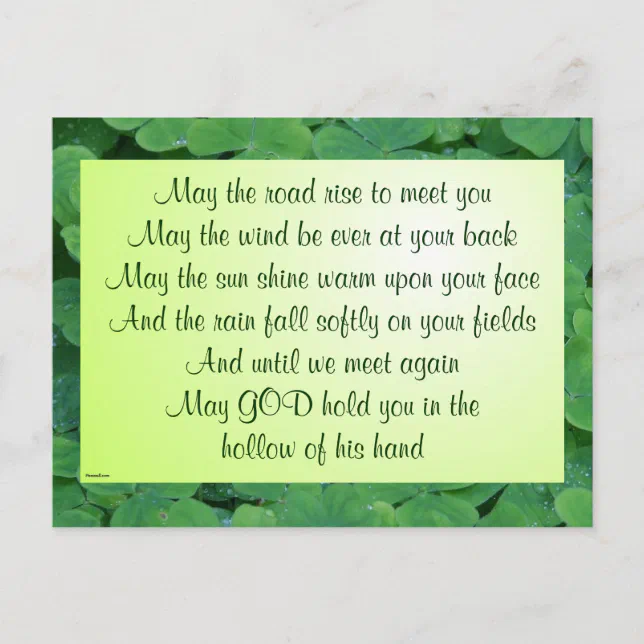 Irish blessing postcard | Zazzle