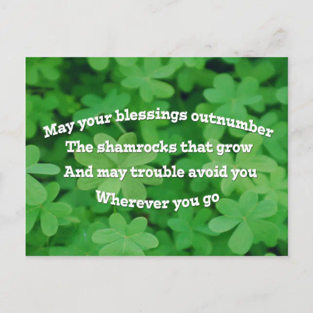 Irish Blessing Postcard | Zazzle