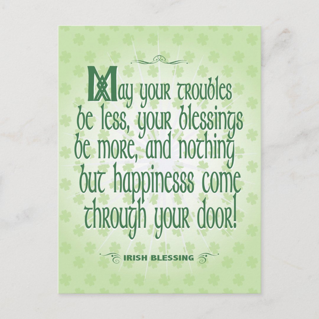Irish Blessing Postcard | Zazzle