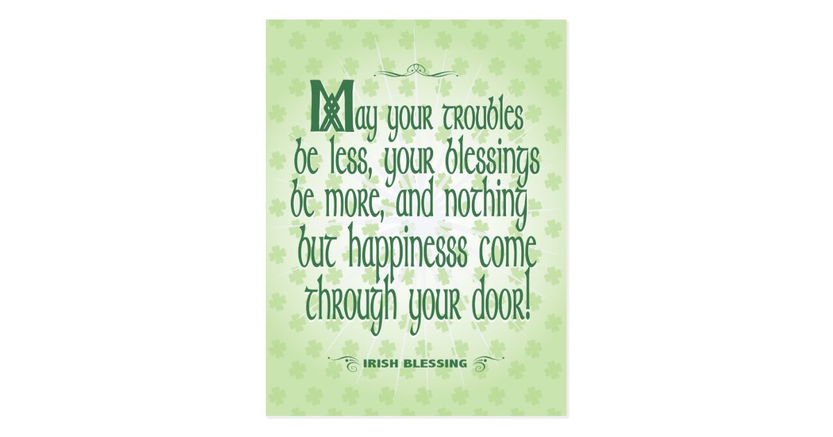 Irish Blessing Postcard | Zazzle.com