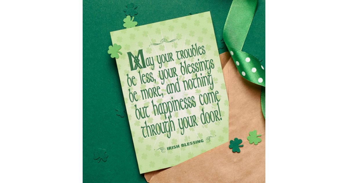Irish Blessing Postcard | Zazzle