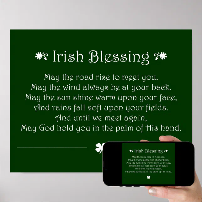 Irish Blessing Poster | Zazzle