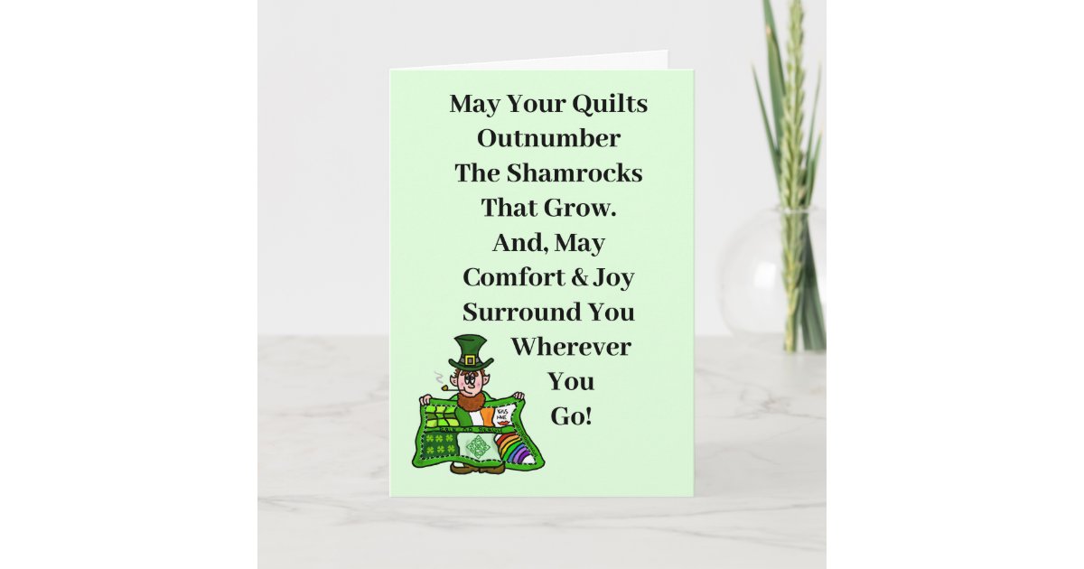 Irish Blessing Quilt Birthday Greeting Card | Zazzle