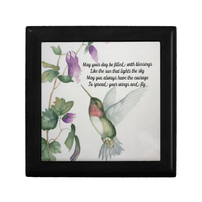 Irish Blessing Quote Hummingbird Inspirational Gift Box | Zazzle