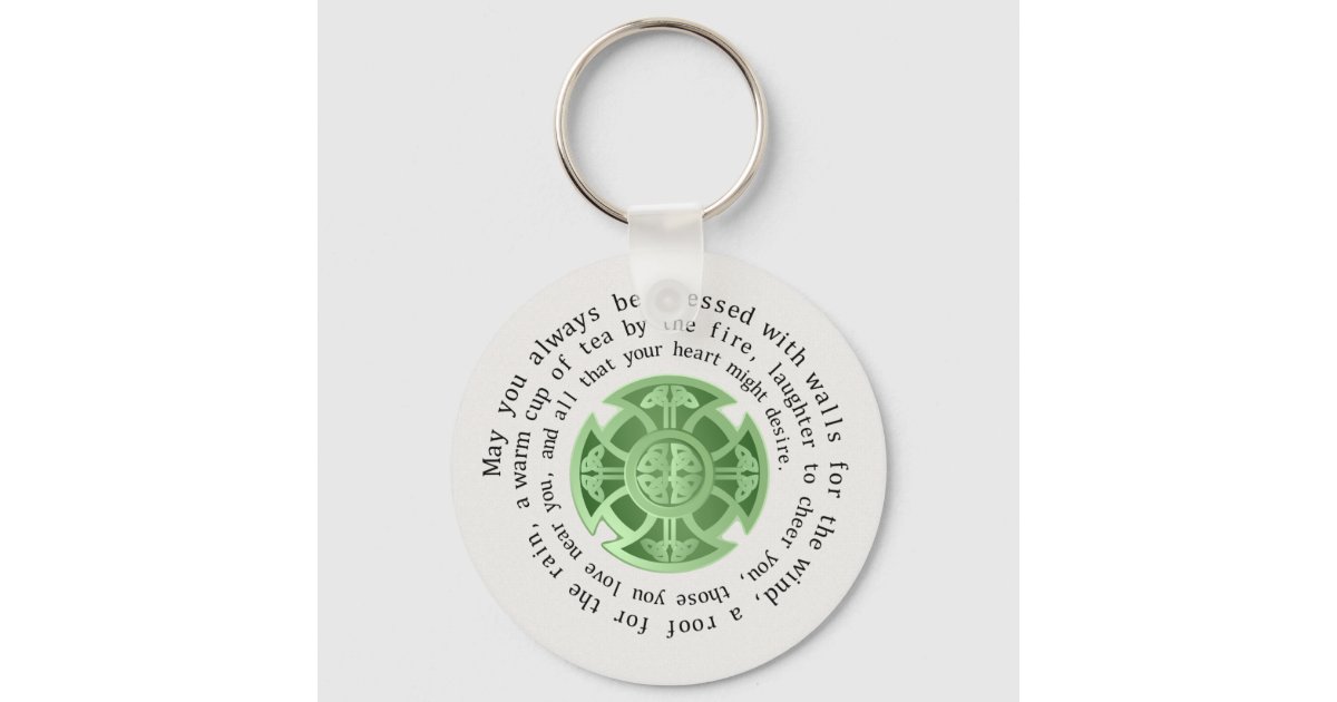 Irish Blessing with Celtic Cross Keychain | Zazzle