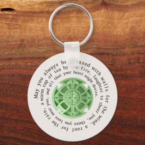 Irish Blessing with Celtic Cross Keychain | Zazzle