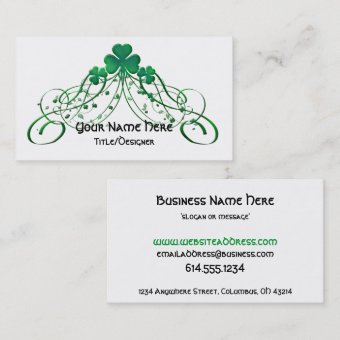 Irish Business Card :: Irish Clover & Vines D1 | Zazzle