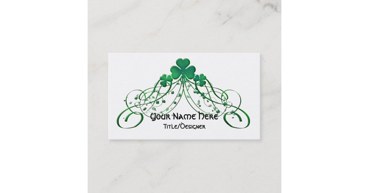 Irish Business Card :: Irish Clover & Vines D1 | Zazzle