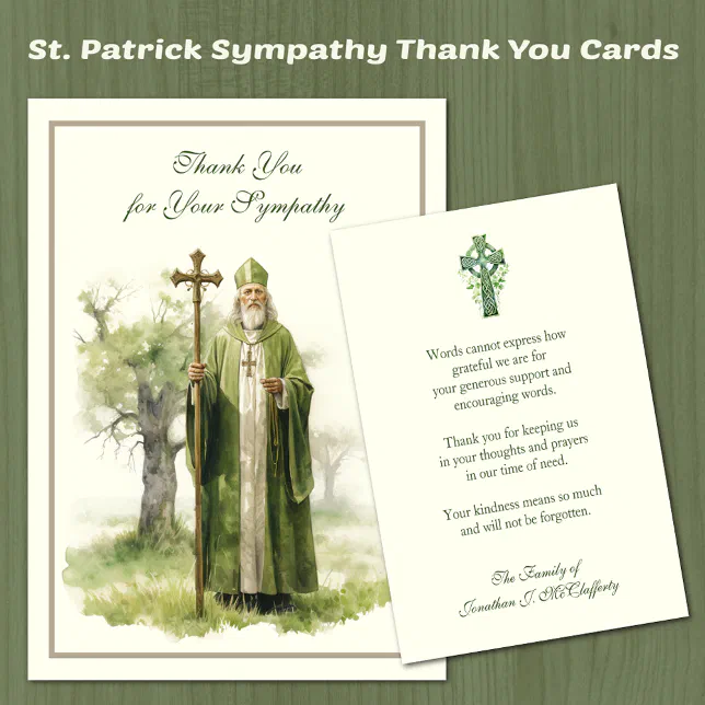Irish Catholic Sympathy Condolence Thank You Card | Zazzle