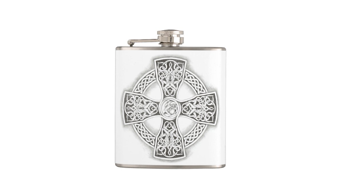 Irish Celtic Cross Flask | Zazzle
